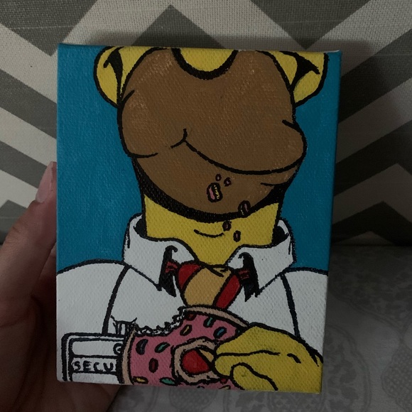 Wall Decor | Homer Simpson Canvas Painting | Poshmark